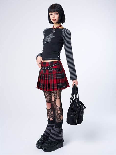 Miley Red And Black Tartan Mini Skirt In 2024 Tartan Mini Skirt Red