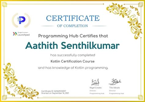 Aathith Senthilkumar On Linkedin Kotlin Certificate Programminghub