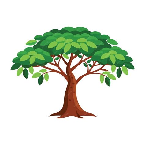 Premium Vector Tamarind Tree Flat Vector Illustration On White Background