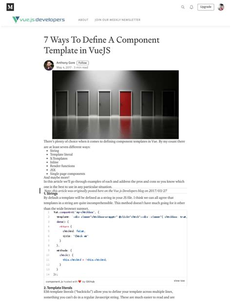 7 Ways To Declare A Component In Vue Js Pdf Html Html Element