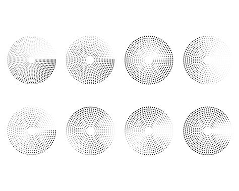 Dotted Circles Lines Converging Circular Rings Of Dashed Line Circles