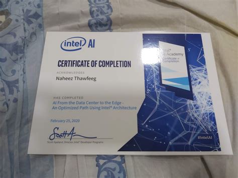 Naheez Thawfeegs Blog Printed The Intel® Course Certificate