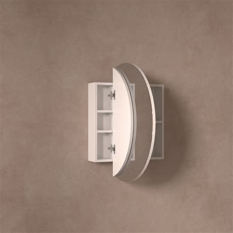 Carysil Orbit Series Round 800x800mm Matte White Shaving Cabinet Navona