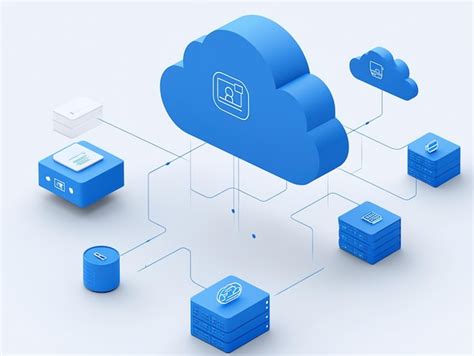 Premium Photo Cloud Computing Network With Server Data Storage