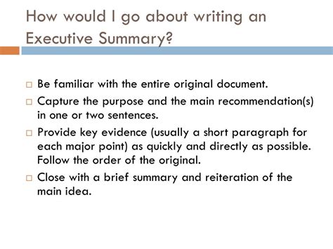 PPT How To Write An Executive Summary PowerPoint Presentation Free Download ID