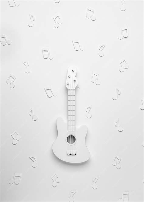 Free Photo Flat Lay White Guitar Arrangement