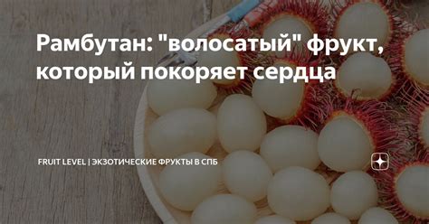 Рамбутан волосатый фрукт который покоряет сердца Fruit Level Экзотические фрукты в СПб