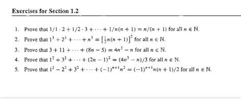 exercises for section 1 21 prove that 1 1⋅2 1 2⋅3 ⋯ 1 n n 1 n n 1 fo