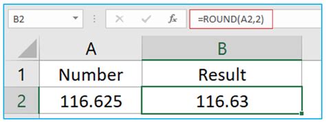 how to use round function in excel