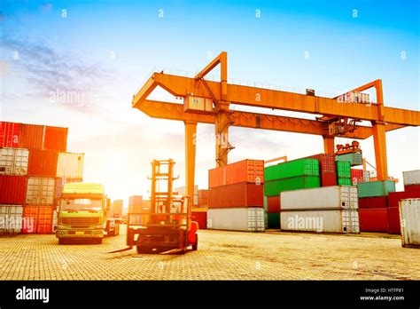 Container Operation In The Port Stock Photo Alamy