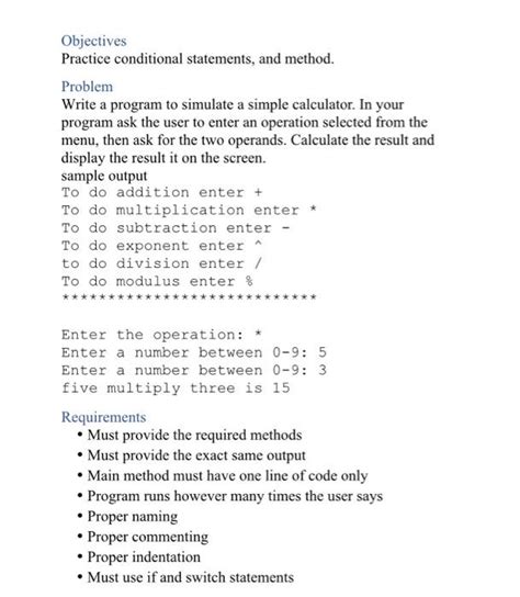 solved objectives practice conditional statements and