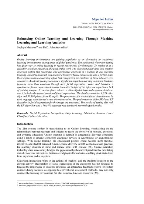 Pdf Enhancing Online Teaching And Learning Through Machine Learning And Learning Analytics