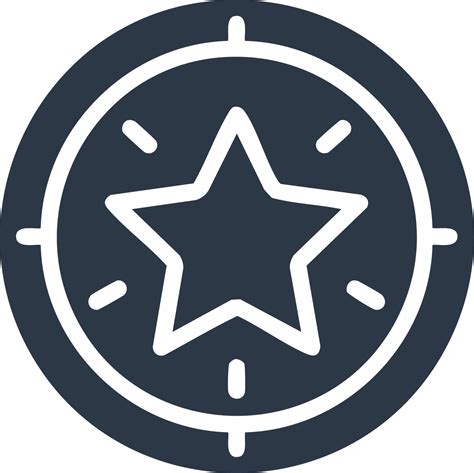 Icon Of Star Inside Circle With Radial Lines Symbolizing Success