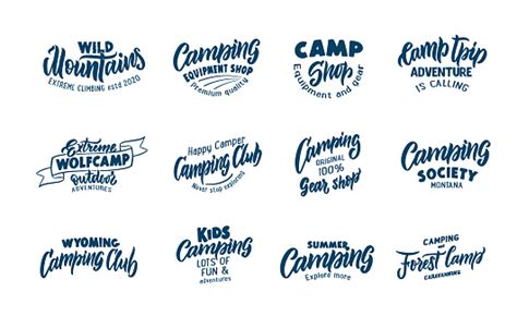 빈티지 와일드 마운틴 캠핑 장비 캠프 숍 세트 복고풍 엠블럼 배지 로고 문구 로고에 대한 스톡 벡터 아트 및 기타 이미지