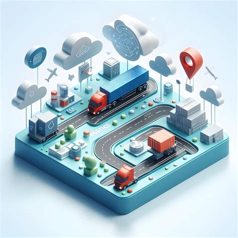 Premium Photo Logistics Innovation Landscapes 3d Flat Icon As Digital