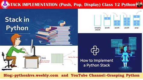 stack implementation push pop display class 12 python computer