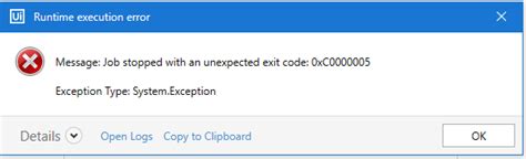 Job Execution Error Studio UiPath Community Forum