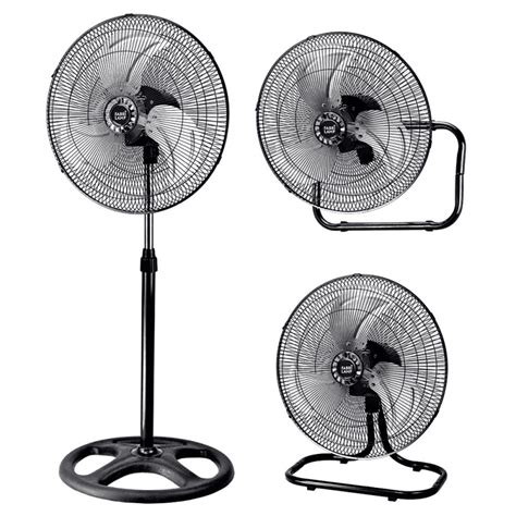 Lot De 5 Ventilateurs 3 En 1 Multi Orientables 45 Cm Maloja Noir Et