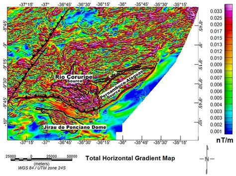 Total Horizontal Gradient Map Indicating Lineaments Correspondent To Download Scientific