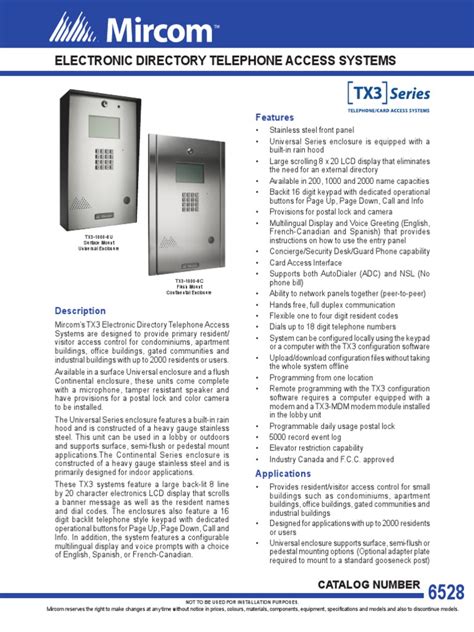 Mircom Tx3 Data Mdm Data Sheet Pdf Telephone Modem