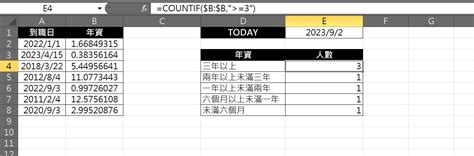 【教學】excel 如何計算年資區間人數?跟著步驟馬上學會! Jafns Note 【教學】excel 如何計算年資區間人數?跟著步驟馬上學會! Jafns Note