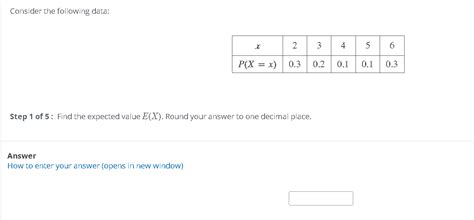 Solved Consider The Following Data Step Of Find The Chegg