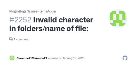 Invalid Character In Folders Name Of File Issue PluginBugs Issues ItemsAdder GitHub