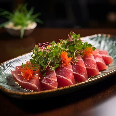 Raw Tuna Slices Or Tuna Sashimi In Japanese Style Fresh Raw Tuna