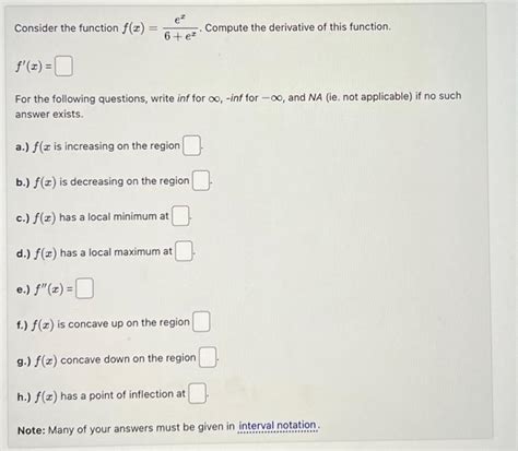 Solved Consider The Function F X 6 Exex Compute The