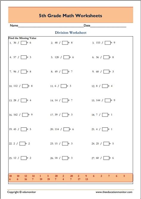Math For 5th Graders Printable Worksheets Printable Worksheets