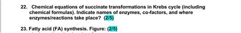 Solved 22 Chemical Equations Of Succinate Transformations