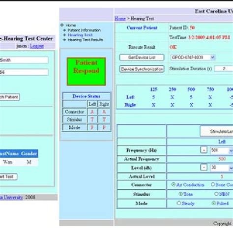 The Hearing Test User Interface That Allows An Audiologist To Remotely