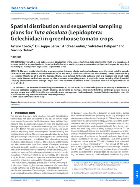pdf spatial distribution and sequential sampling plans for tuta