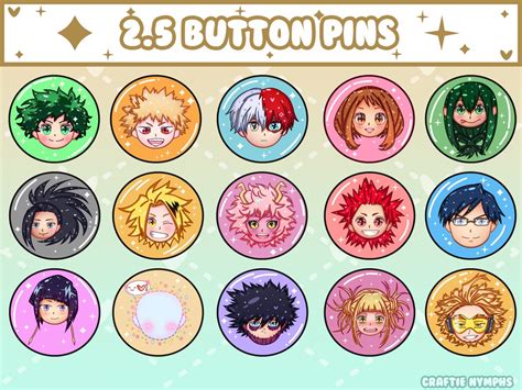 Mha Button Pins Anime Japanese Brooch Pin Badge Ts