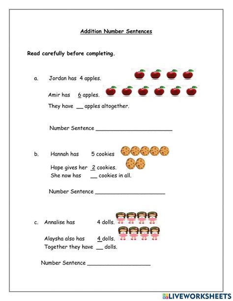 1831261 Number Sentences A Ross1 Liveworksheets
