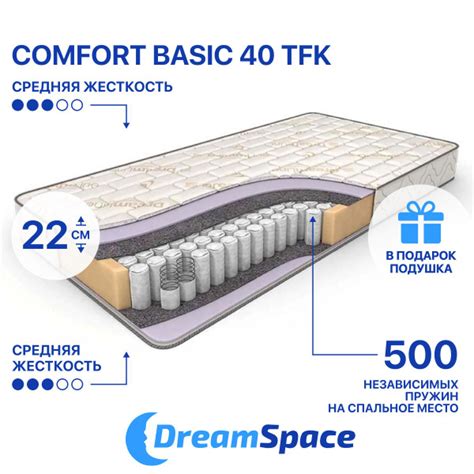 Матрас DreamSpace Comfort Basic 40 TFK, Независимые пружины, 200 ...