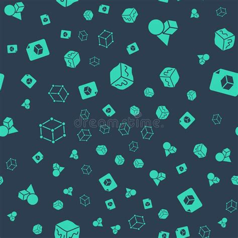 Set Isometric Cube Basic Geometric Shapes And File On Seamless Pattern Vector Stock Vector