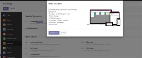 Enterprise Edition Features Do Not Have Upgradeboolean Widget In Invoice Settings In Community