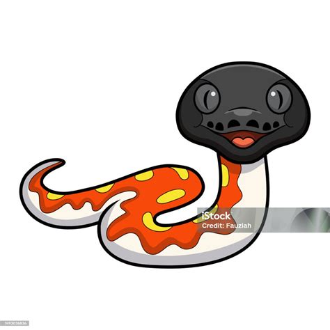 Kartun Python Darah Merah Lucu Ilustrasi Stok Unduh Gambar Sekarang