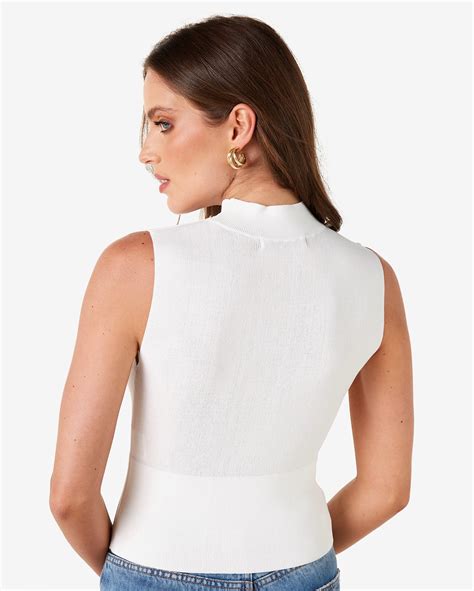 Riachuelo Blusa Feminina Gola Alta Tricot Branco Ak By Riachuelo
