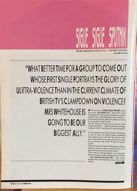 Top Of The Pop Culture 80s Sigue Sigue Sputnik Zig Zag 1986