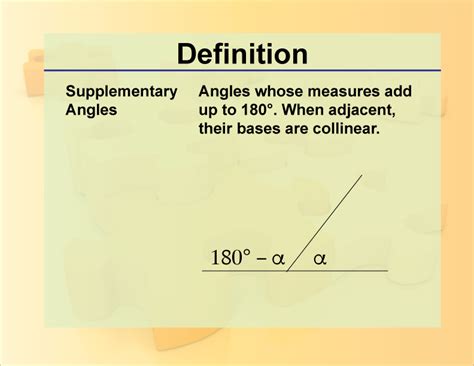 Definition Angle Concepts Supplementary Angles Media4math