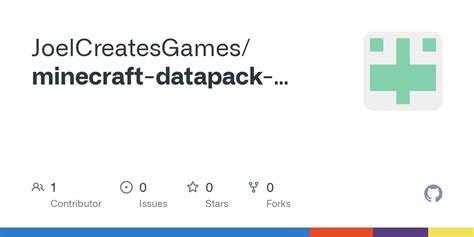 GitHub JoelCreatesGames Minecraft Datapack Creator
