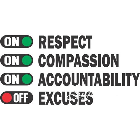 Respect Compassion Accountability On Excuses Off Wall Decal The