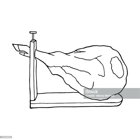 벡터 손으로 그린 자몬 스페인 요리 메뉴 카페 비스트로 레스토랑 라벨 및 포장을 위한 스케치 요소를 디자인합니다 흰색 배경에 그림 검은색에 대한 스톡 벡터 아트 및 기타