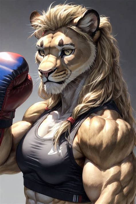 The Muscular Lioness The Boxer By V8 Ai On Deviantart