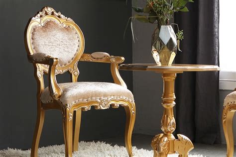 벤티스가구 듀렌 원목 골드 엔틱 부부테이블 세트 골드 원형 탁자 위시버킷