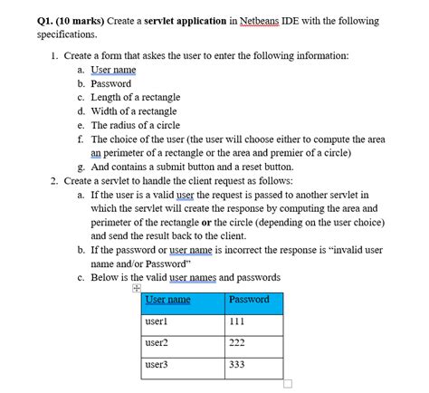 Solved Q1. (10 marks) Create a servlet application in | Chegg.com