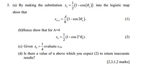 Solved Yes The Logistic Map Can Be Used Ot Solve