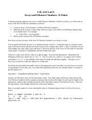 Lab 9 - pythag arrays and fibs.docx - CSE 1223 Lab 9: Arrays and Fibonacci Numbers: 35 Points ...